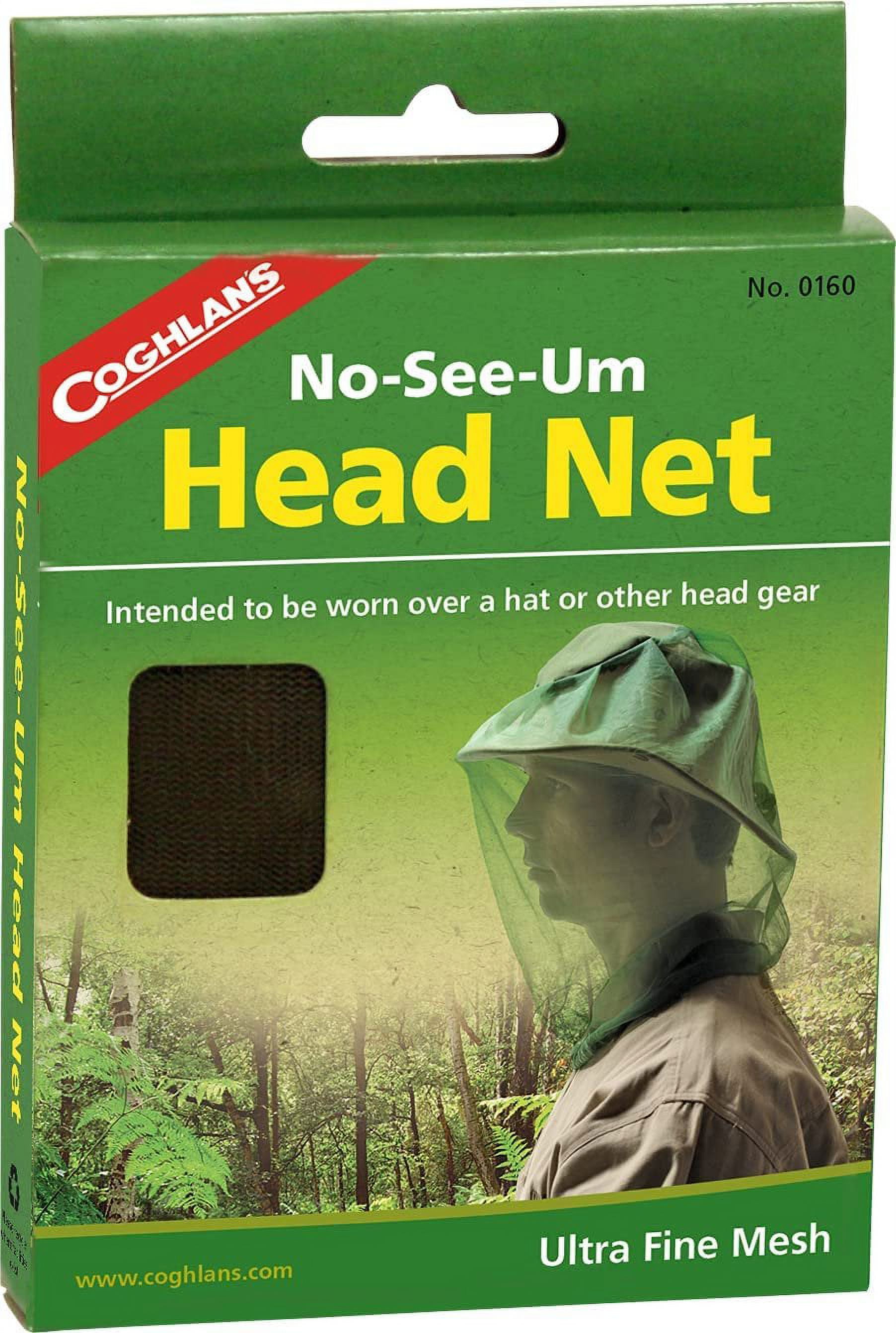 Coghlan's Ultra-Fine Mesh No-See-Um Head Net, Green, Fits Over Most ...