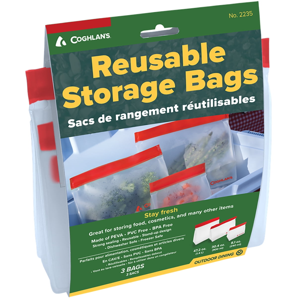 Coghlan's Reusable Storage Bags 3-Pack - Red - Walmart.com