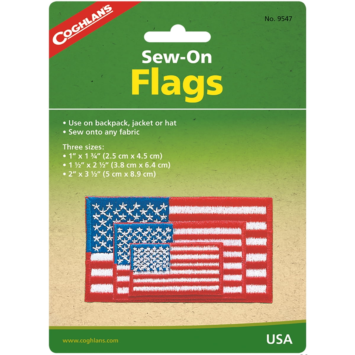 Coghlan's Sew-On Flags, USA, Sew to any Fabric, Backpack, Tent, Jacket ...