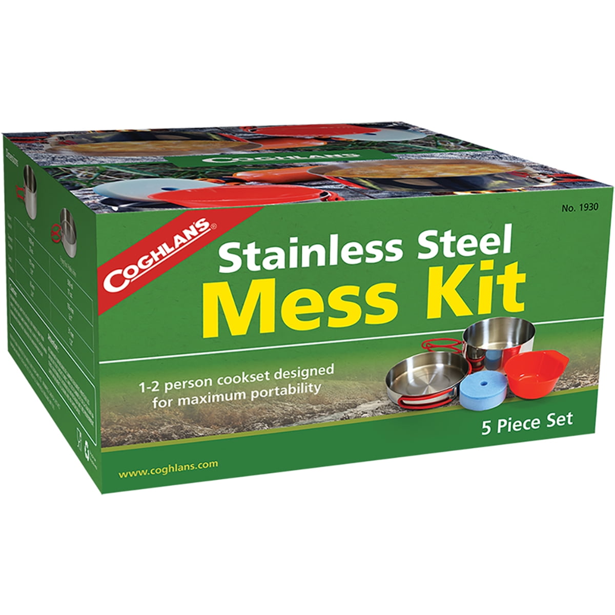 Coghlans 5-Piece Stainless Steel Mess Kit with Cover 1930 - Walmart.com