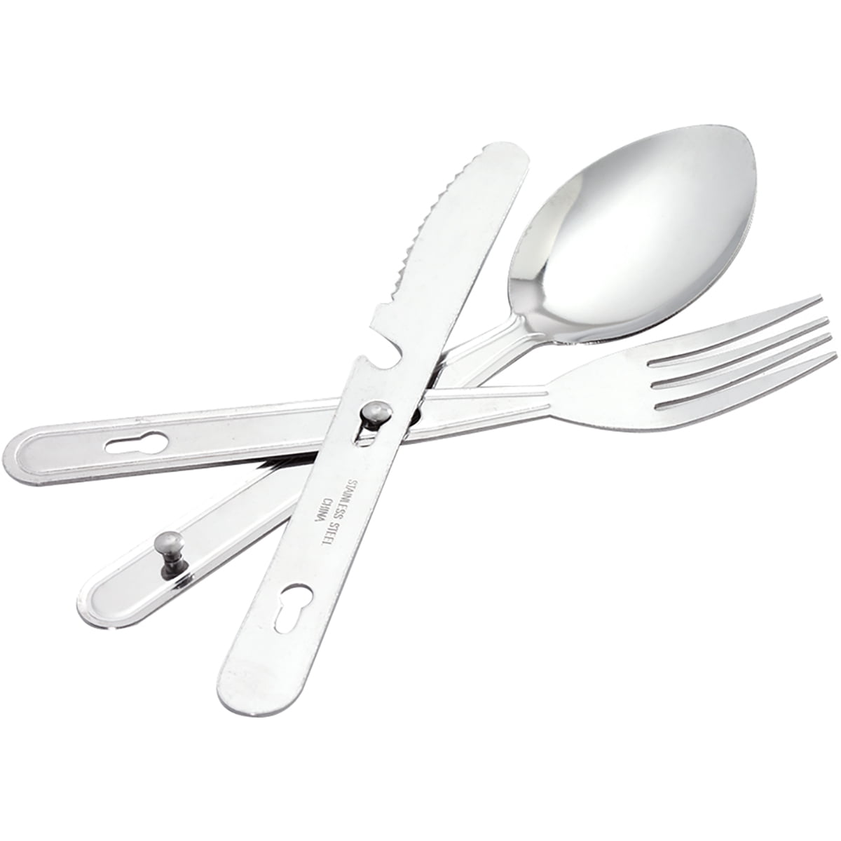 Coghlan's Stainless Steel Cutlery Set, Compact Nesting Knife Fork Spoon ...