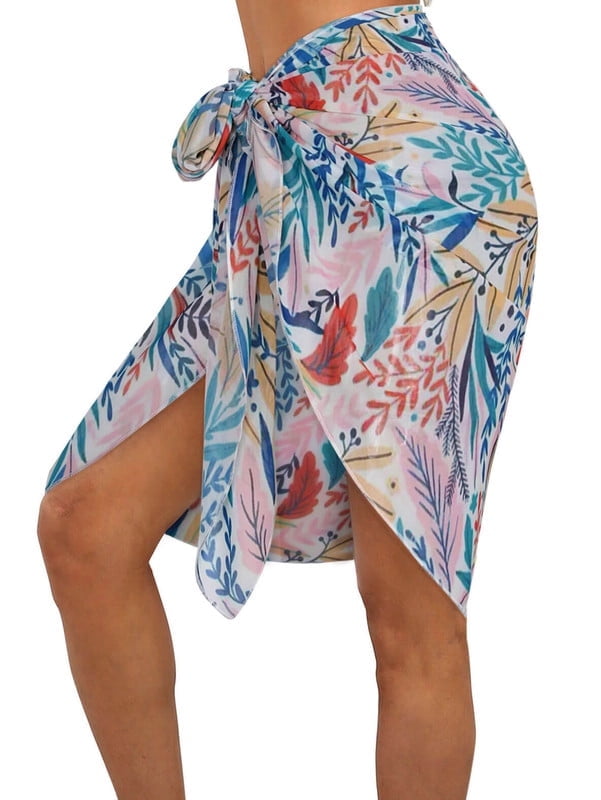 Cogild Beautiful Floral Print Sarong Wrap for Women Lightweight Beach ...