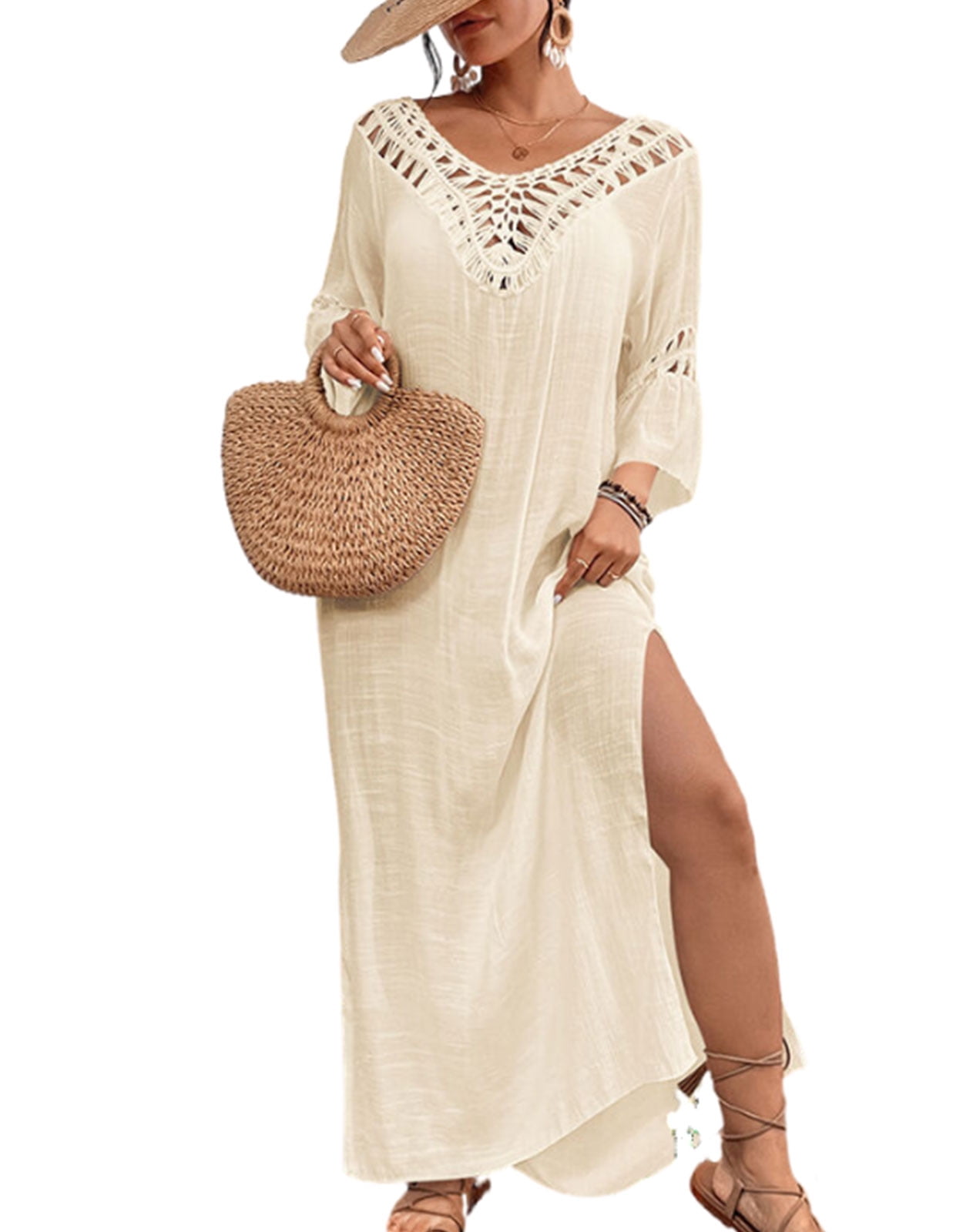 Cogild Bohemian Style Cover Ups for Womens Dress with Elegant Crochet ...