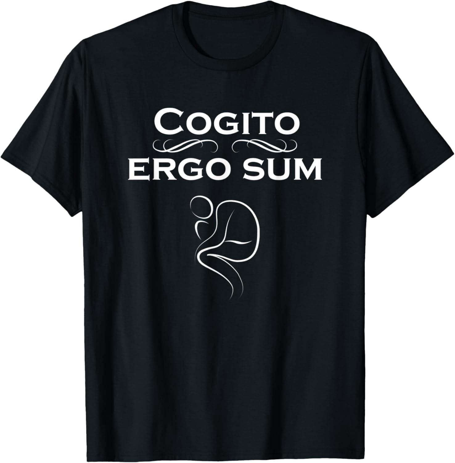 Cogito Ergo Sum Philosophy T-Shirt - I Think Therefore I Am Latin Quote ...