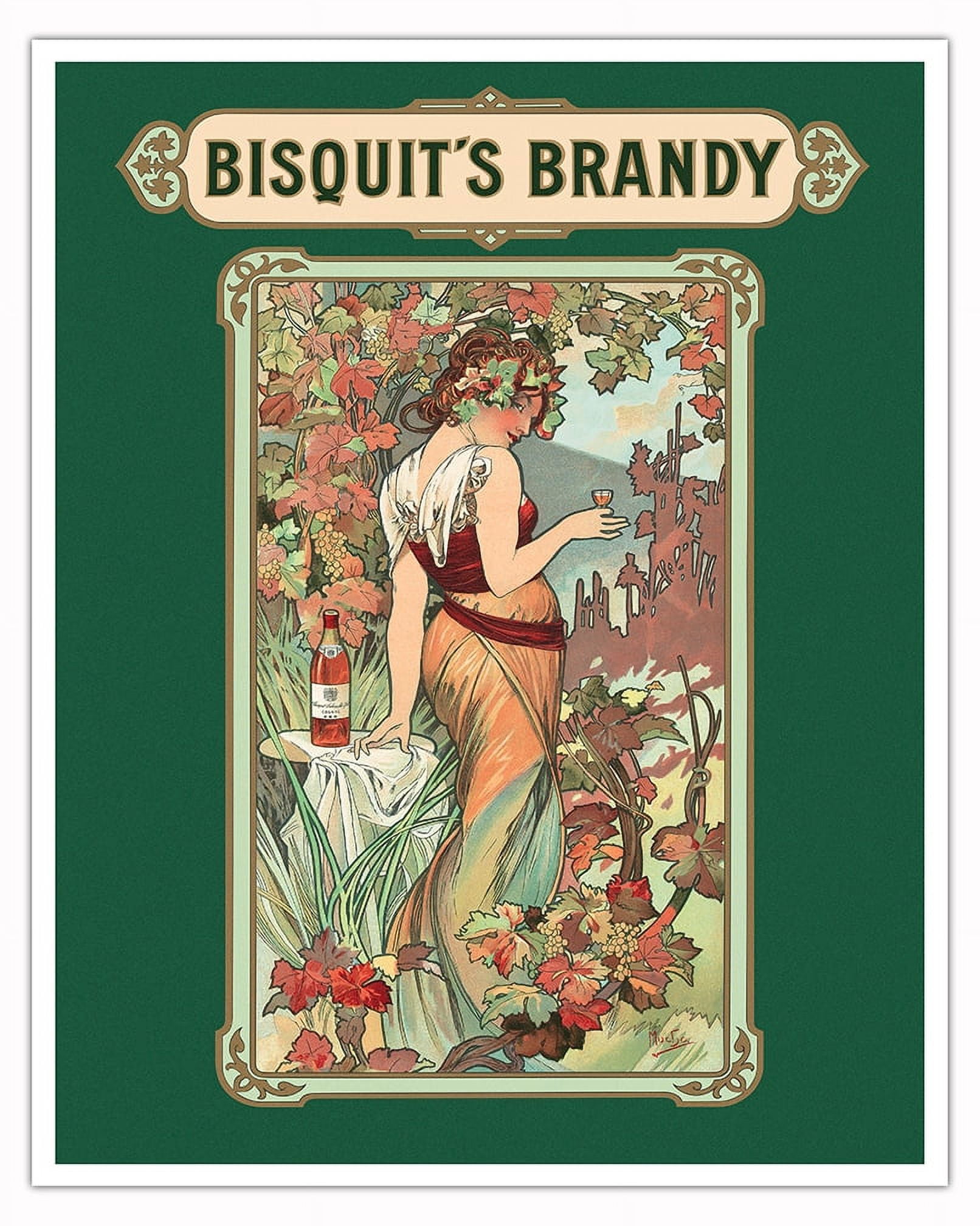 Cognac Bisquit’s Brandy - Vintage France Advertising Poster by Alphonse ...
