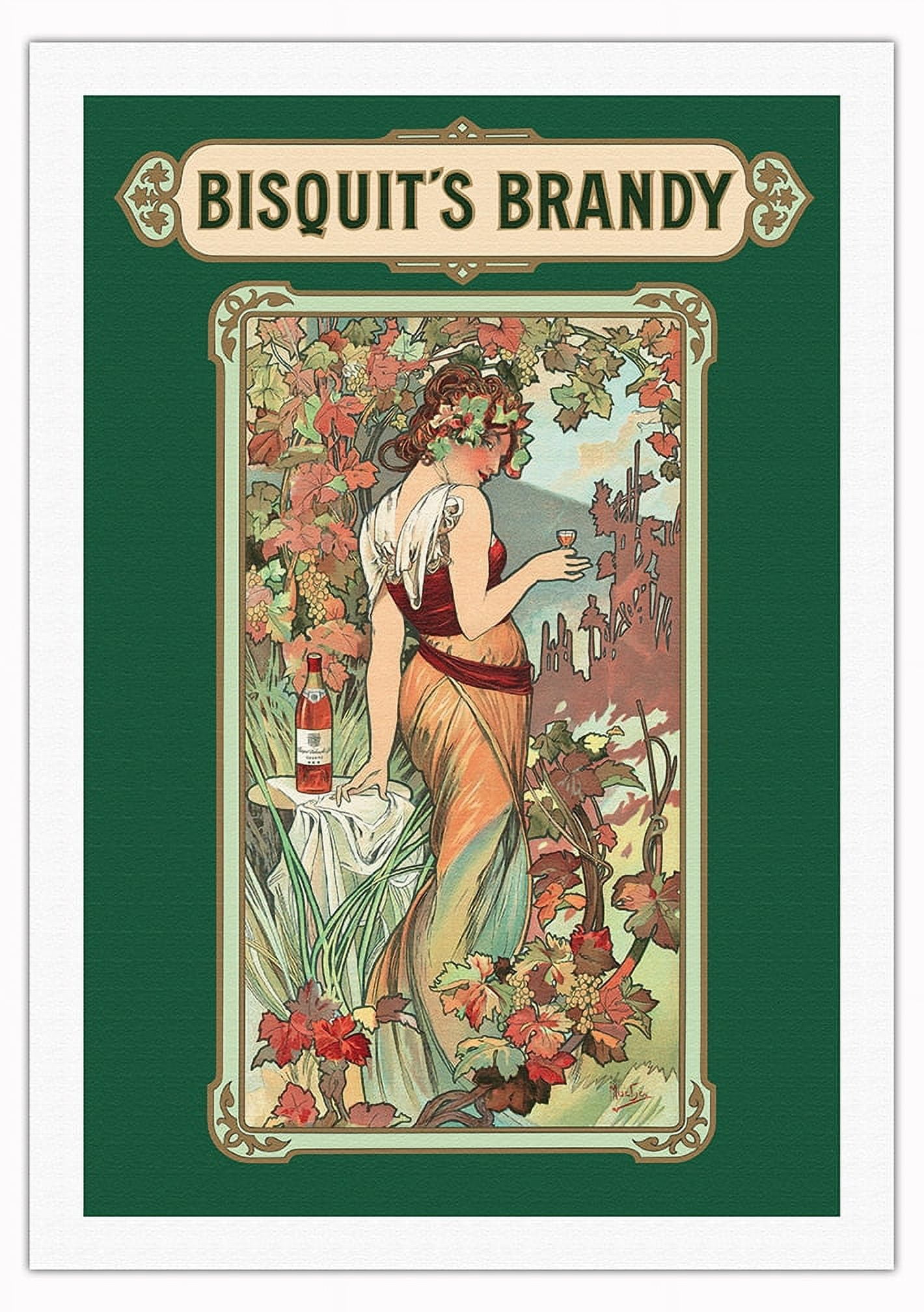 Cognac Bisquit’s Brandy - Vintage France Advertising Poster by Alphonse ...