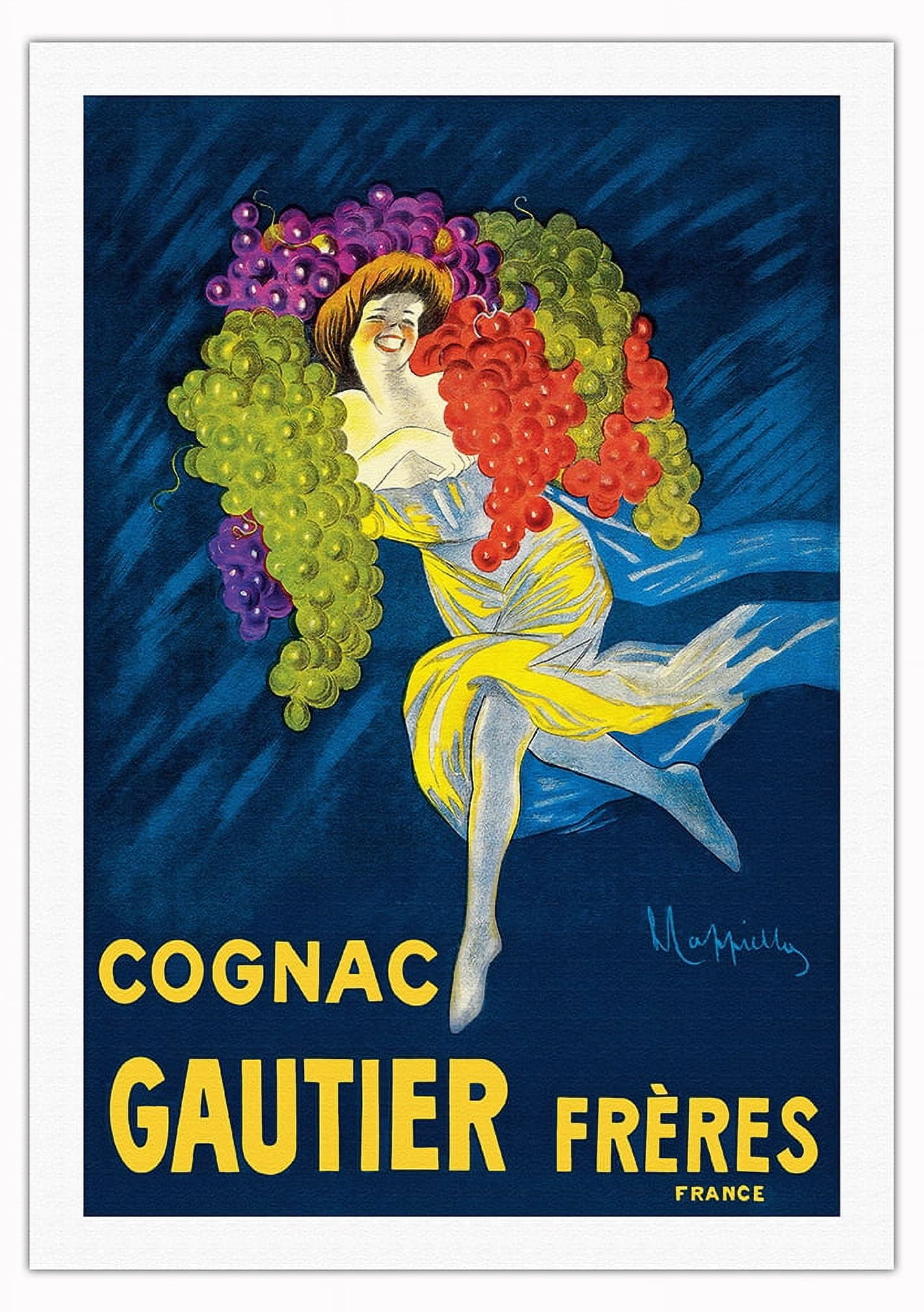 Cognac Gautier Frères - Fine French Cognac - Vintage Advertising Poster ...