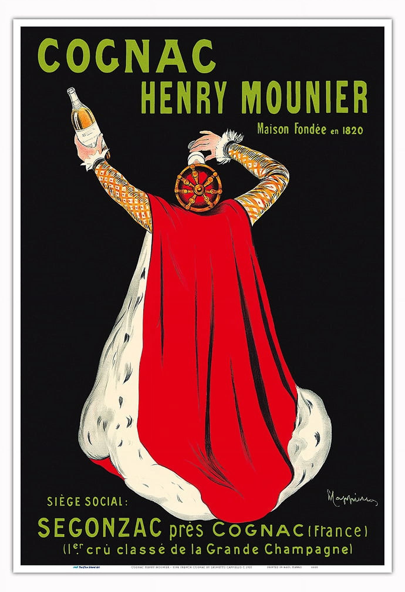 Cognac Henry Mounier - Fine French Cognac - Vintage Advertising Poster ...
