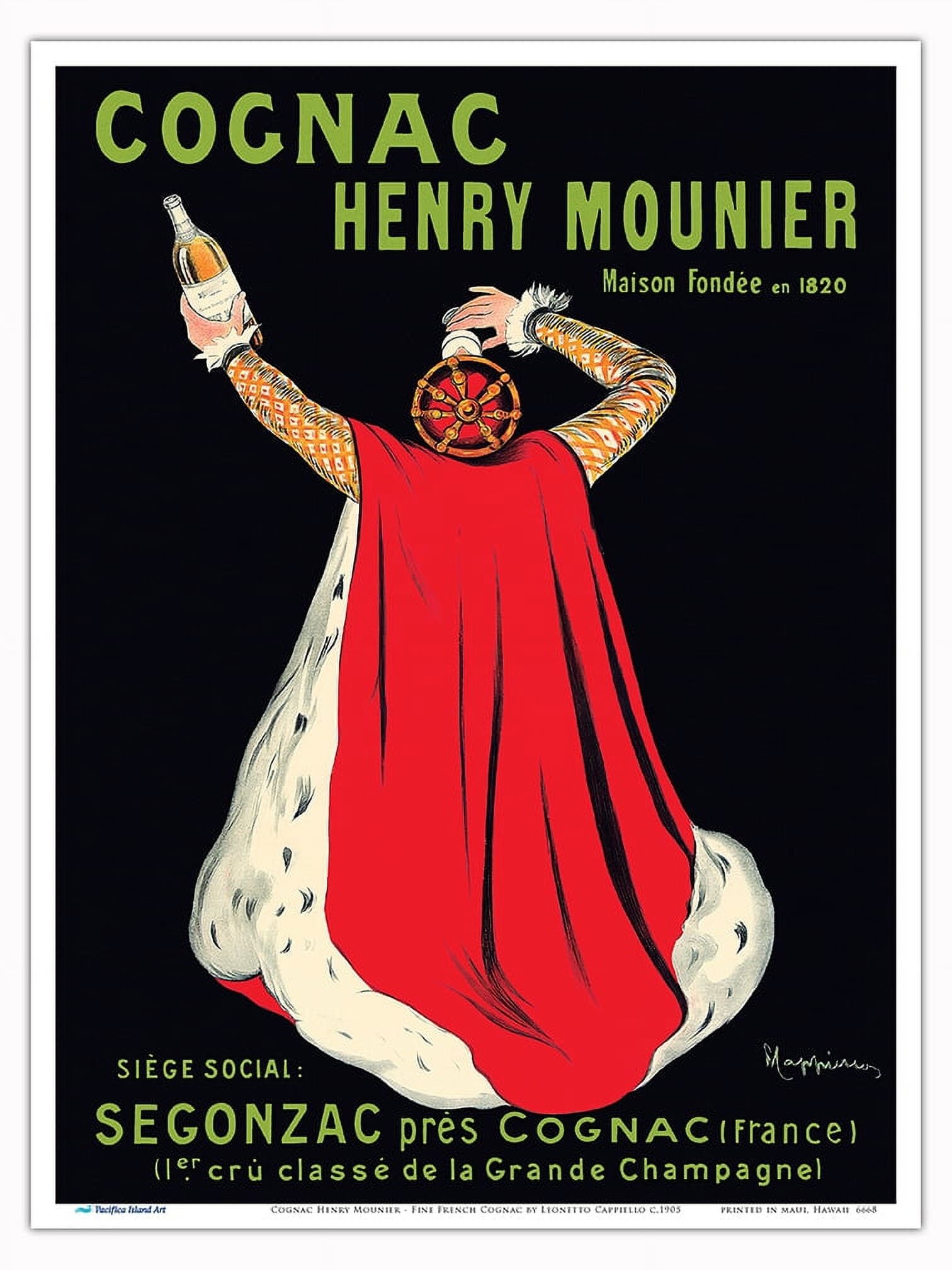 Cognac Henry Mounier - Fine French Cognac - Vintage Advertising Poster ...