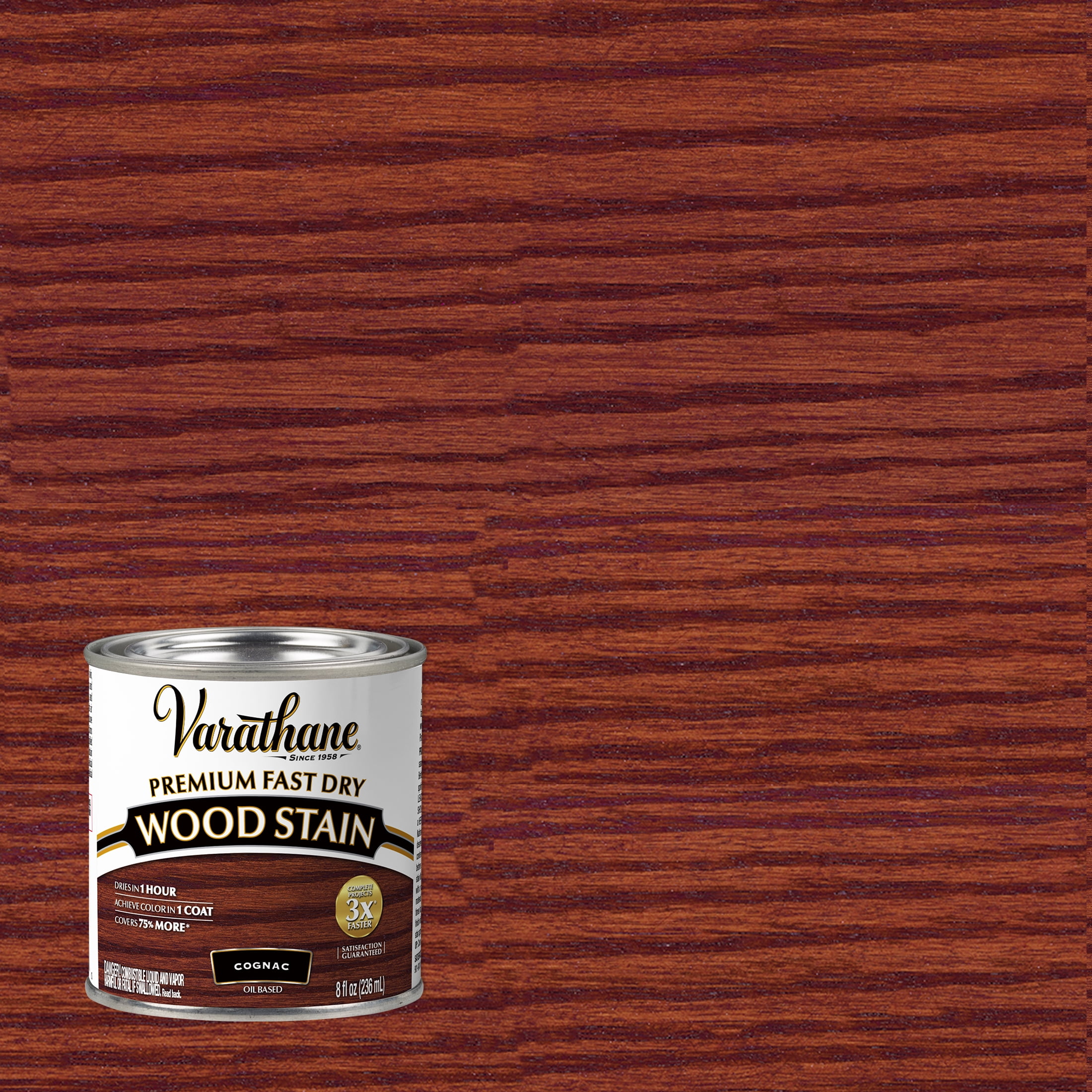 Cognac, Varathane Premium Fast Dry Wood Stain-384349, Half Pint ...