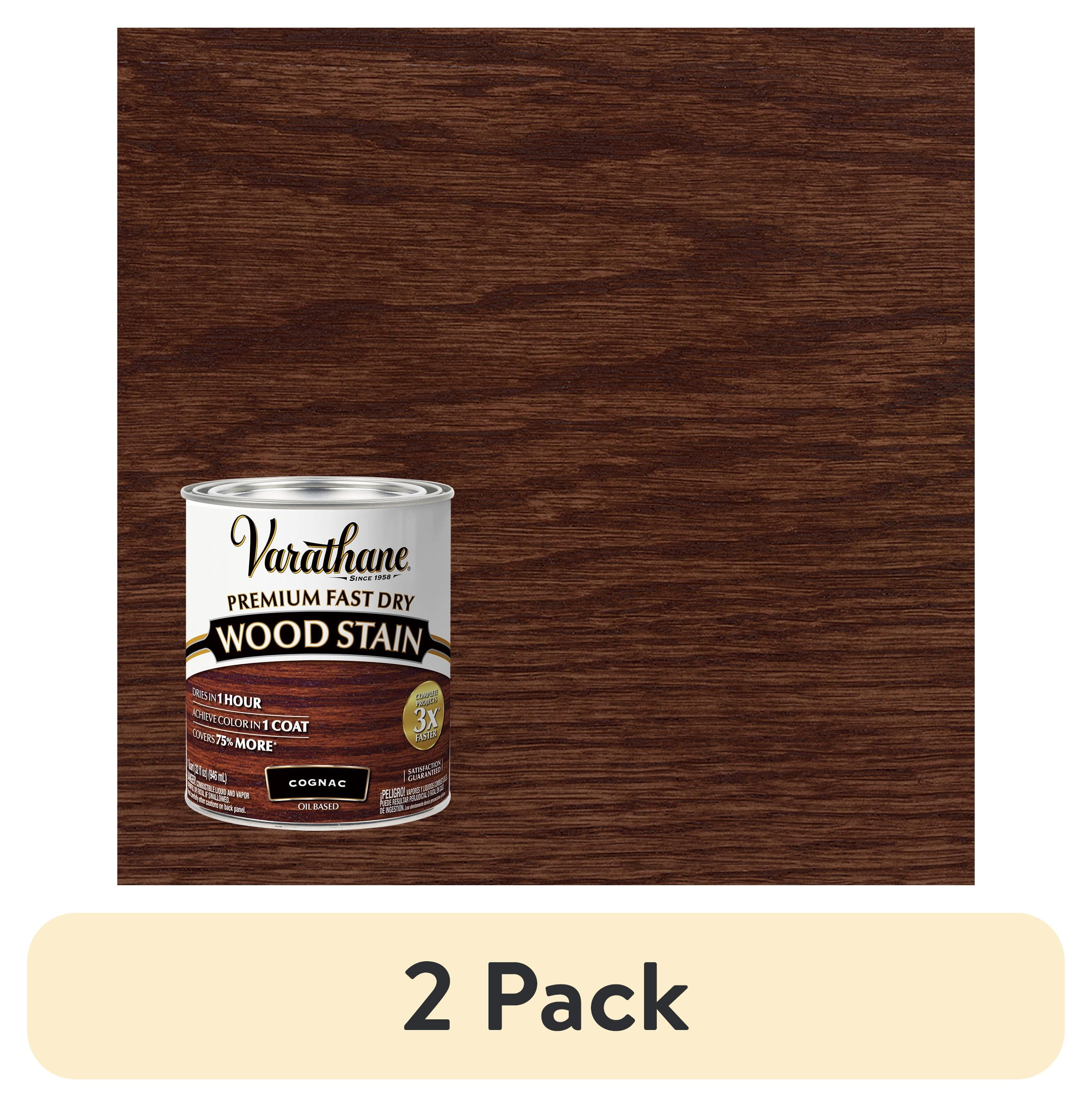 (2 pack) Cognac, Varathane Premium Fast Dry Wood Stain-384350, Quart ...