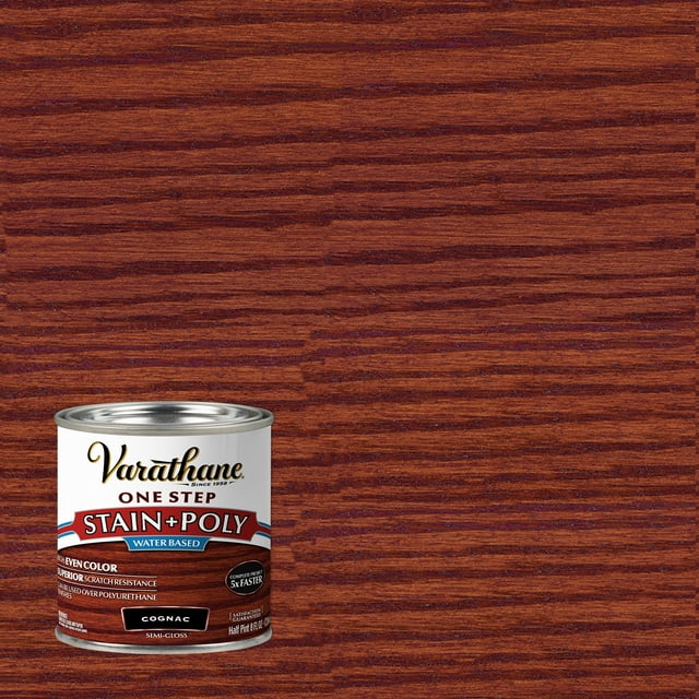 Cognac, Varathane Stain + Polyurethane, Semi-Gloss -384364, Half Pint ...