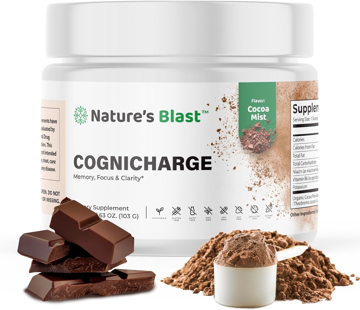 CogniCharge Brain Supplements for Memory, Focus & Clarity - with Bacopa ...