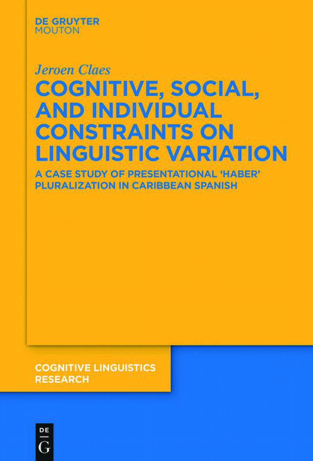 Cognitive Linguistics Research Cognitive, Social, and Individual ...