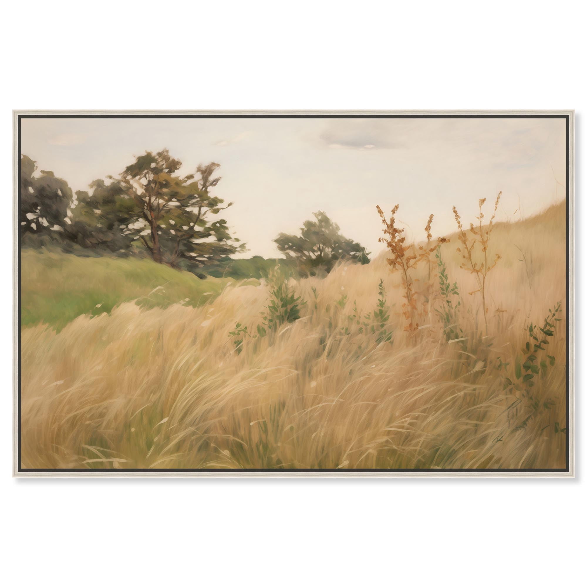Cogon Grass Breeze I Canvas Vintage Landscape by Art Remedy, Silver ...