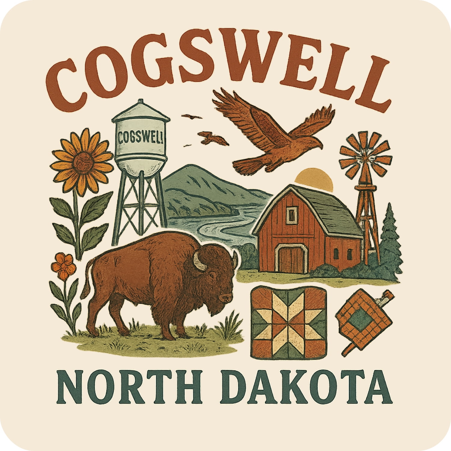 Cogswell North Dakota Keepsakes Souvenir Vinyl Sticker – Destination ...