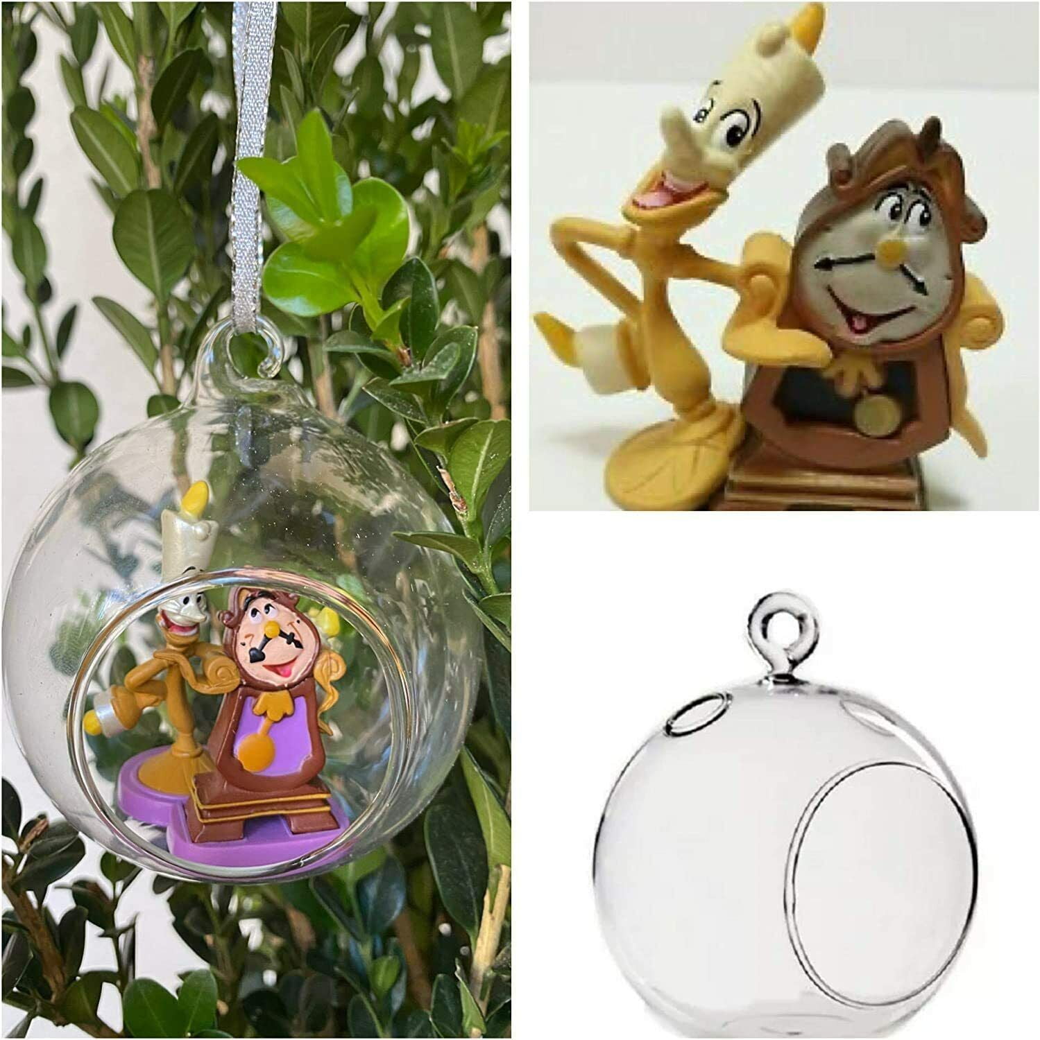 Cogsworth & Lumier in Globe Ornament PVC Figure Detachable Figure ...