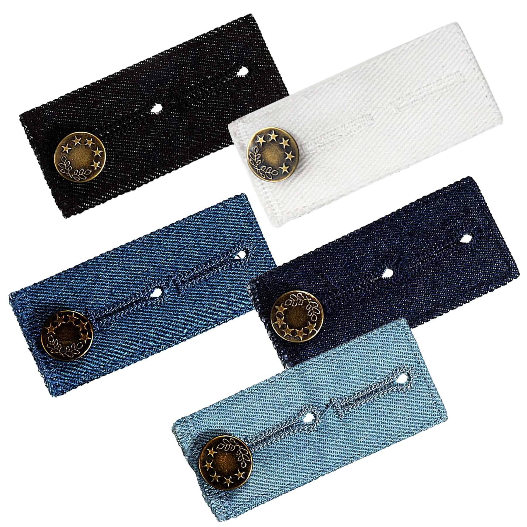 CoguZed 5 Pack Waistband Extender Set,for Jeans and Pants,Denim Button ...