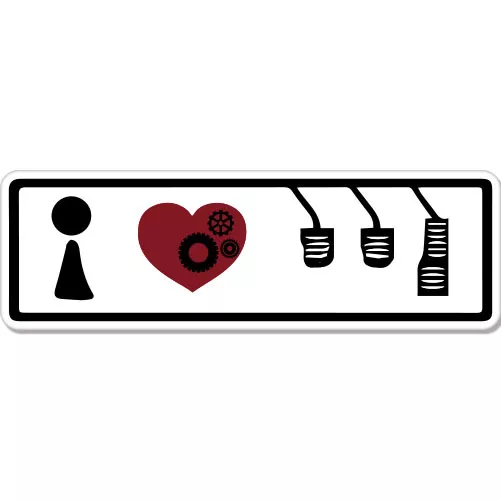 Cogwheels In Heart Driving Racing Sticker Decal Phone Decal Water ...