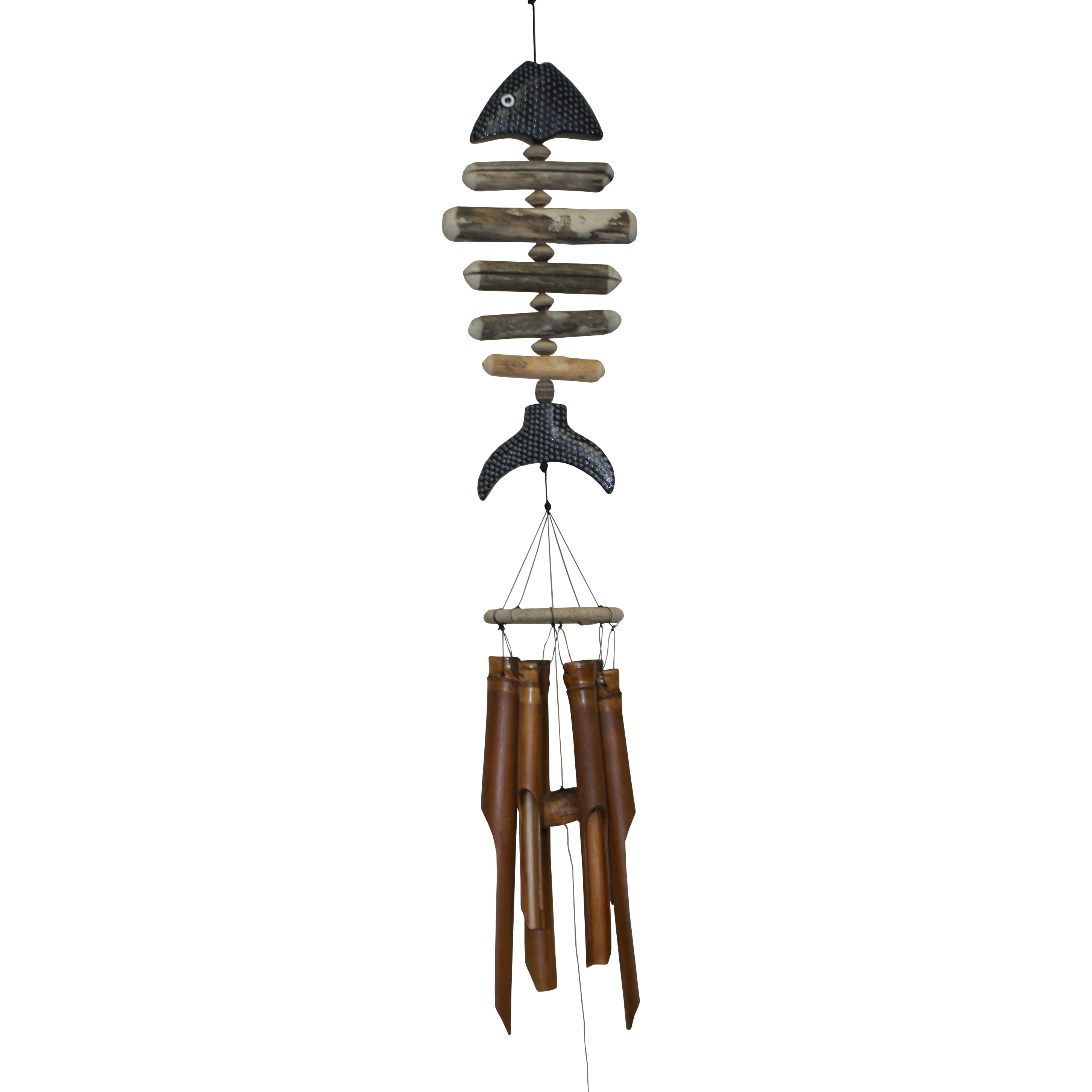 Cohasset 109S Bone Fish with Dots Bamboo Wind Chime - Walmart.com