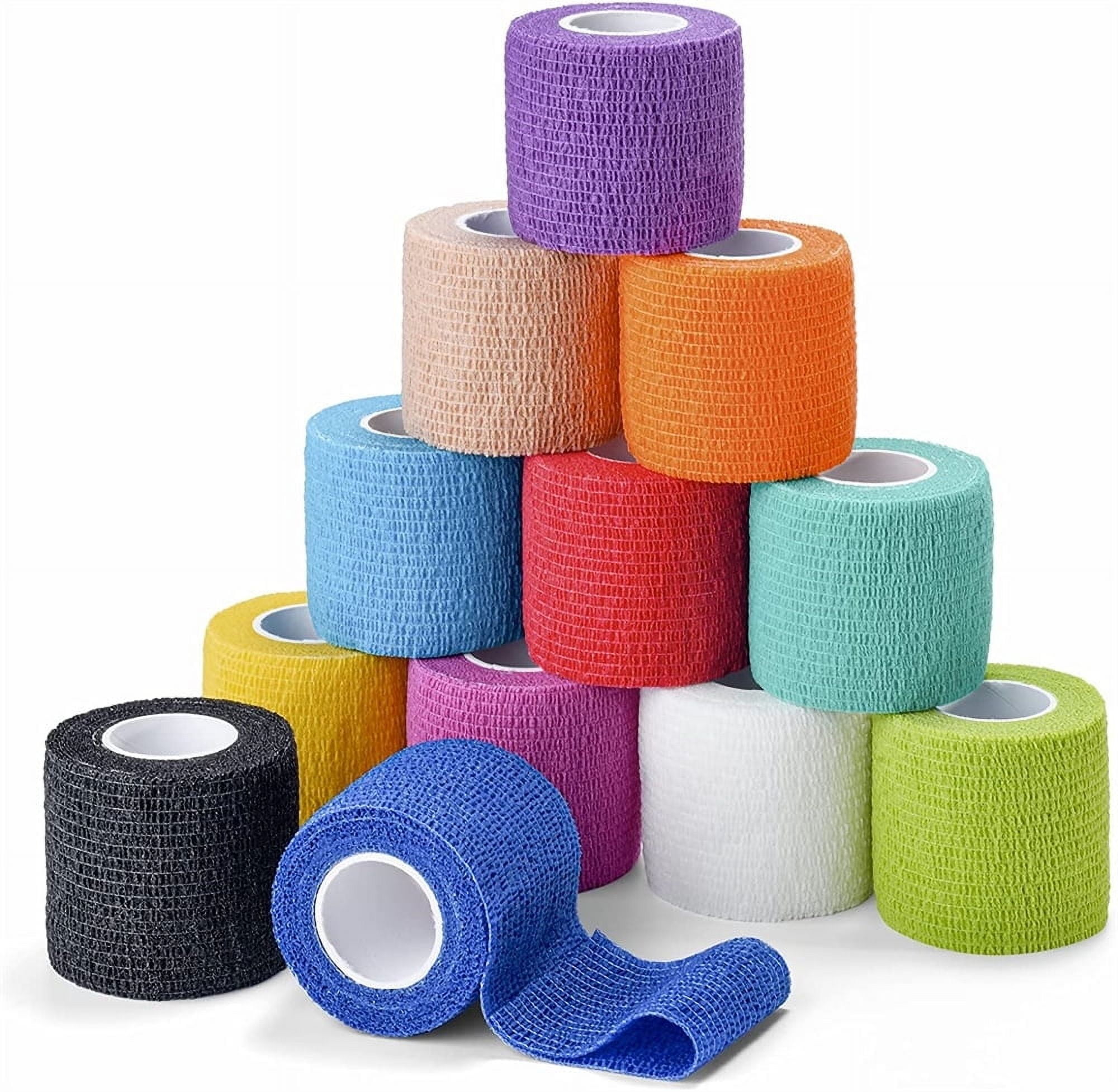Cohesive Bandage,5cm x 4.5m 12 Pack Self Adhesive Bandage Wrap ...