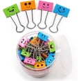 Coideal Smiling Binder Paper Clips - 40 Pcs 19mm Mini Colored Metal Fun ...