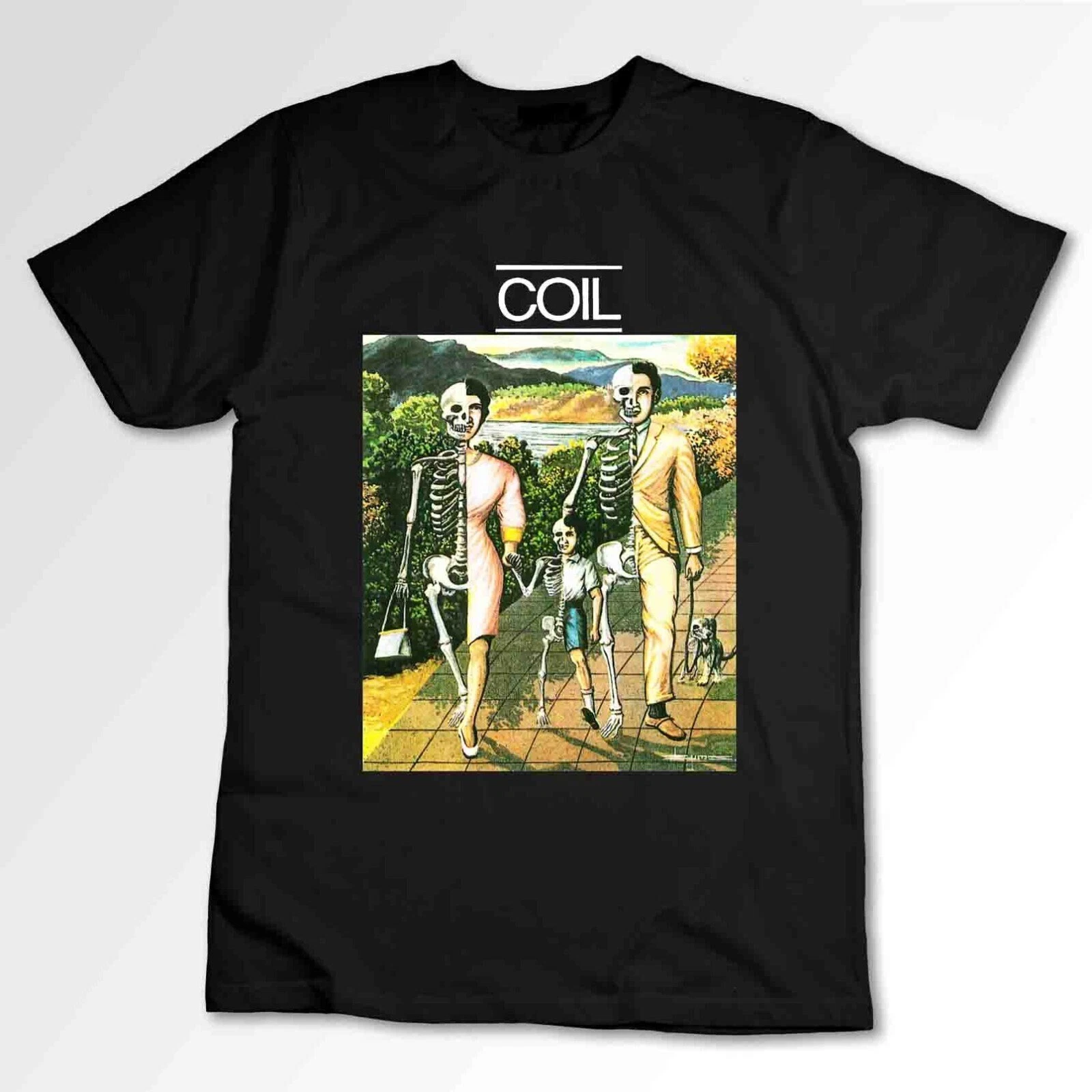 Coil Band Short Sleeve Cotton Black T Shirt For Men Full Size JU221 ...