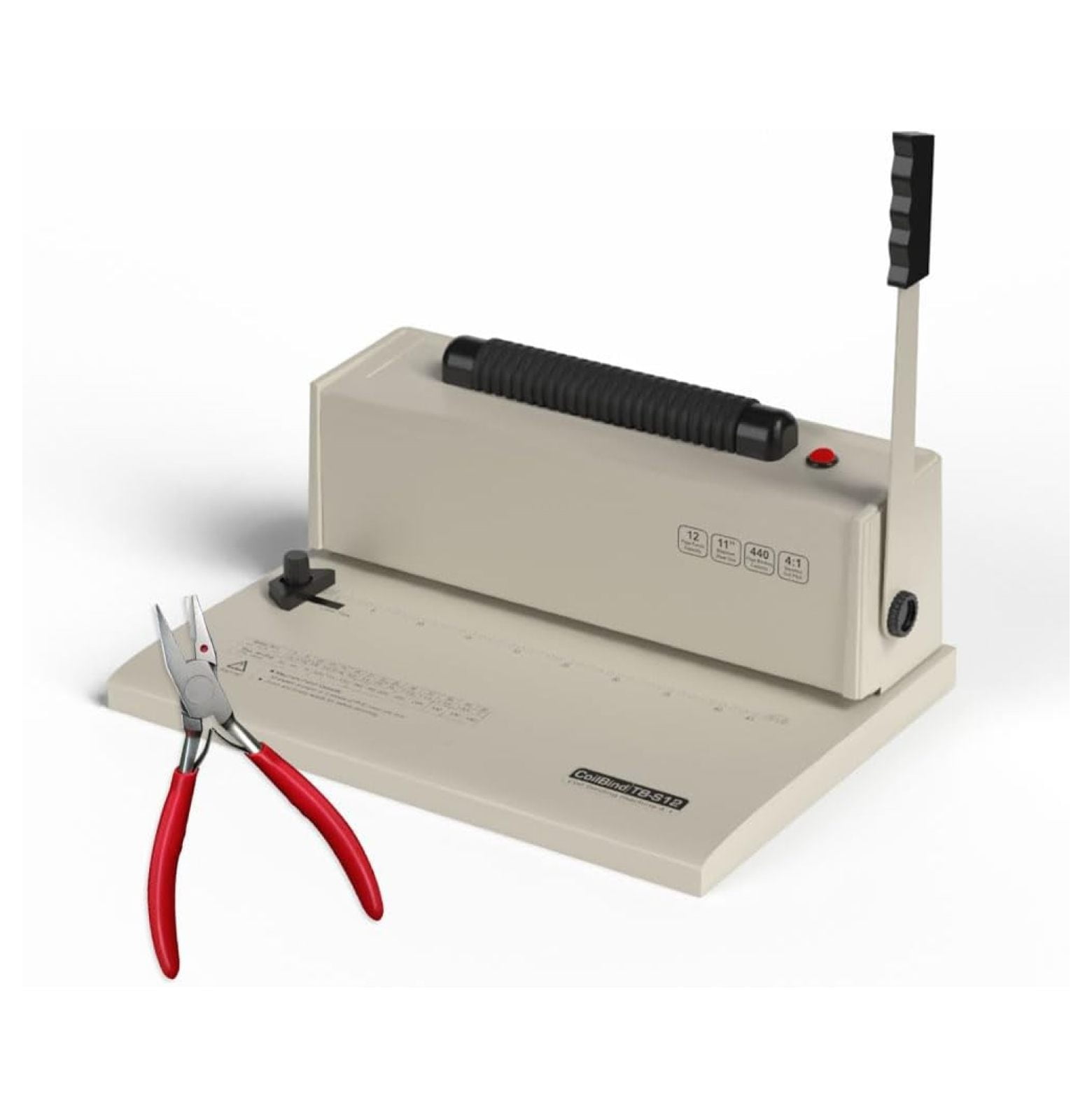 Coil Binding Machine with Electric Inserter - 12 Sheet Punch, 440 Sheet ...