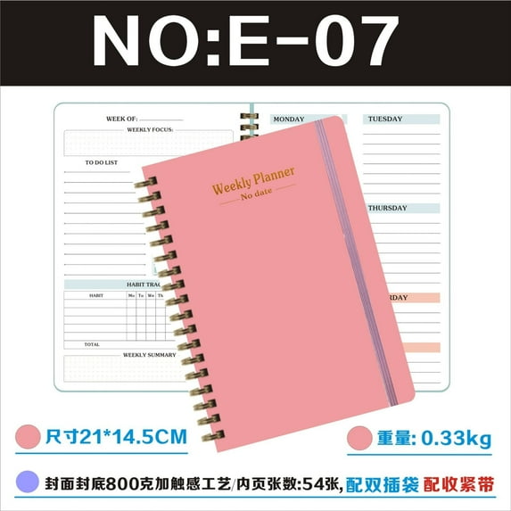 Coil Bound Desktop Planner Notebook | Undated Weekly & Monthly Layout ...