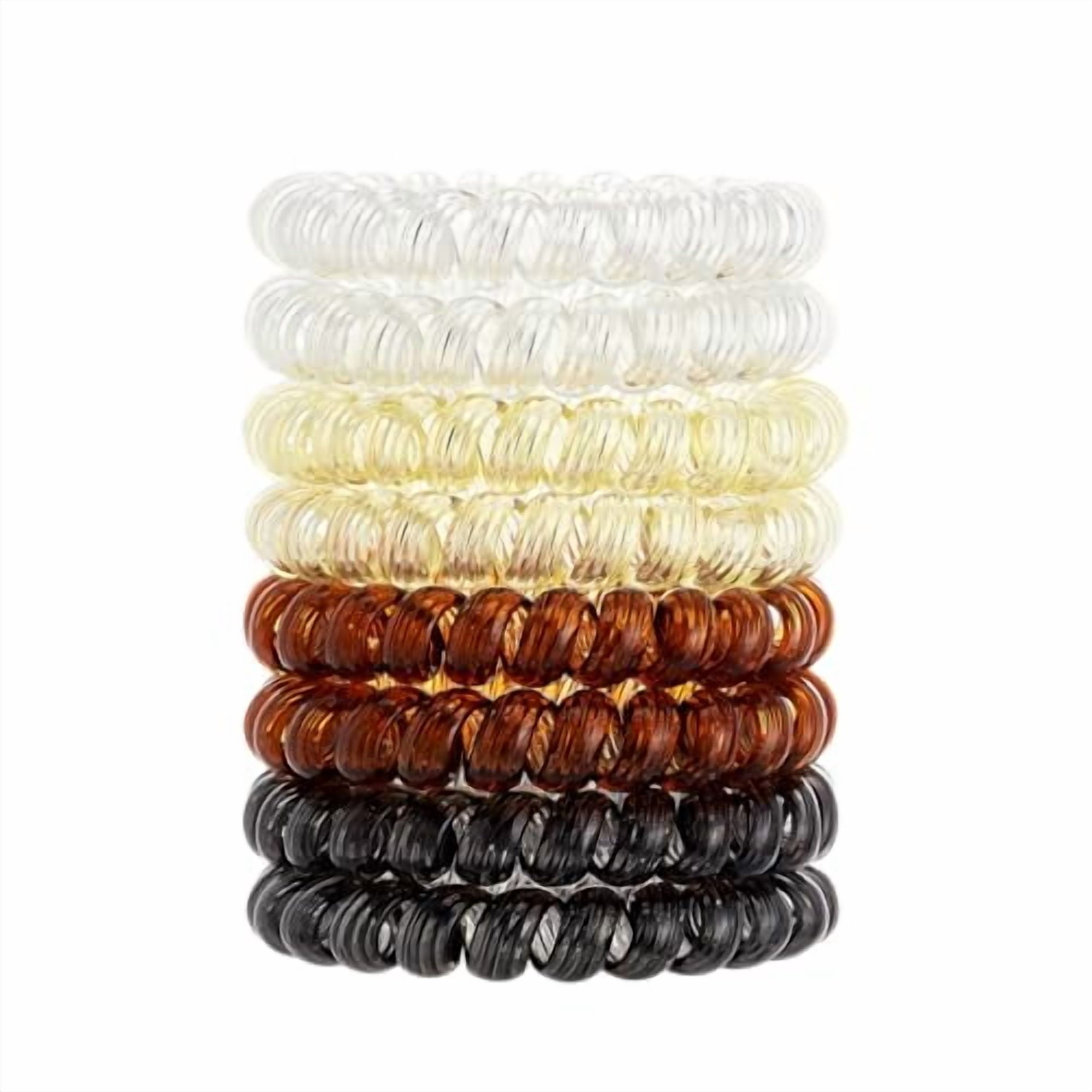 Coil Hair Ties for Thick Ponytail Holder Women No Crease Hair Ties ...