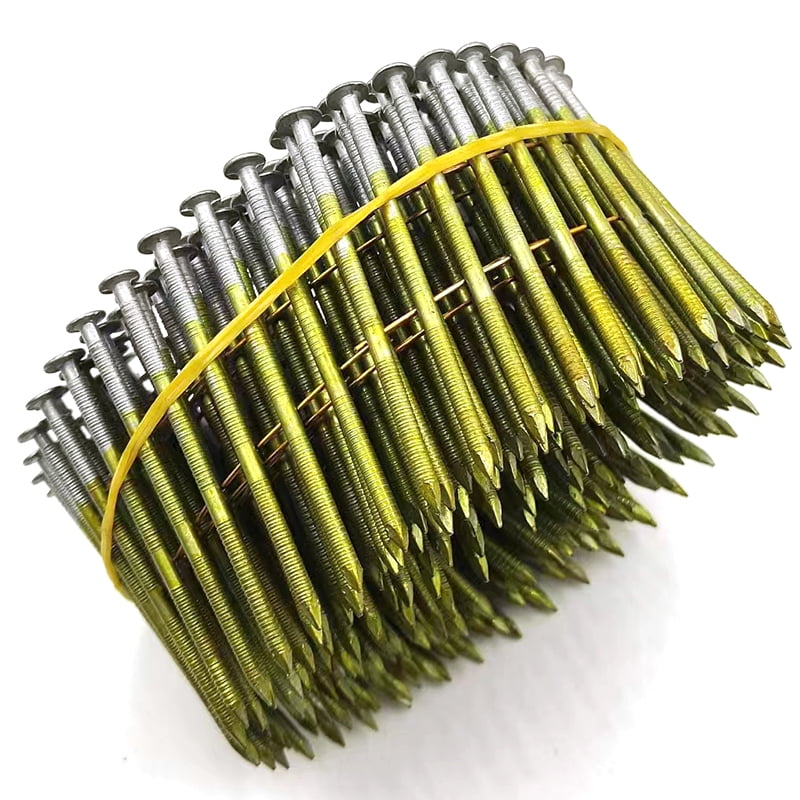 Coil Nails 3 inch, Screw Shank, Electro Galvanized with Paint, 2000 ...