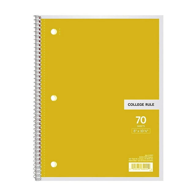 Coil Notebook Yellow, Notebooks 1 Subject for École College Ruled Paper ...