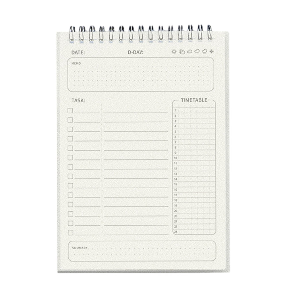 Coil-binding Planner Daily Weekly Planner Notebook Academic Planner 160 ...