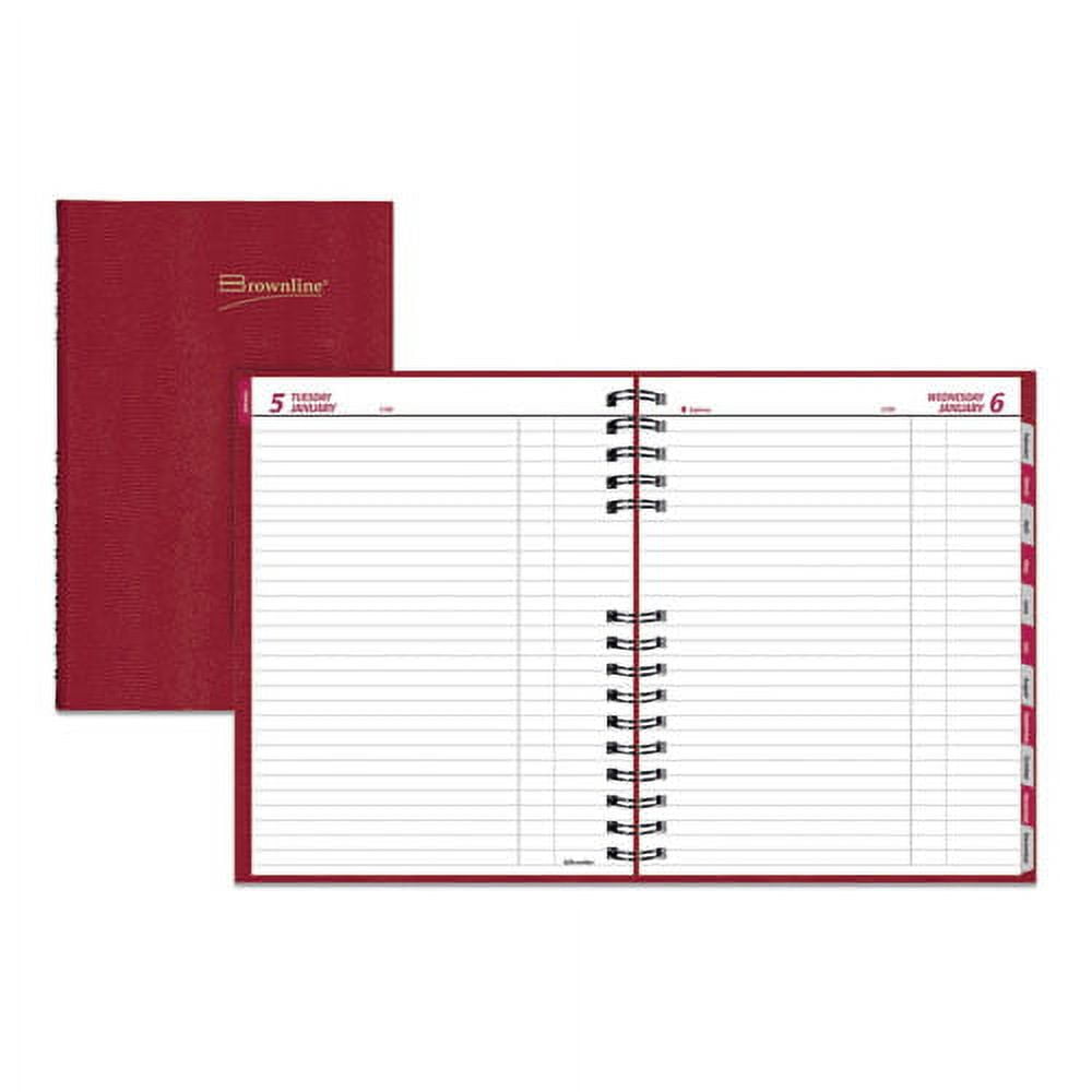 CoilPro Daily Planner, 10 x 7.88, Red Cover, 12-Month (Jan to Dec ...