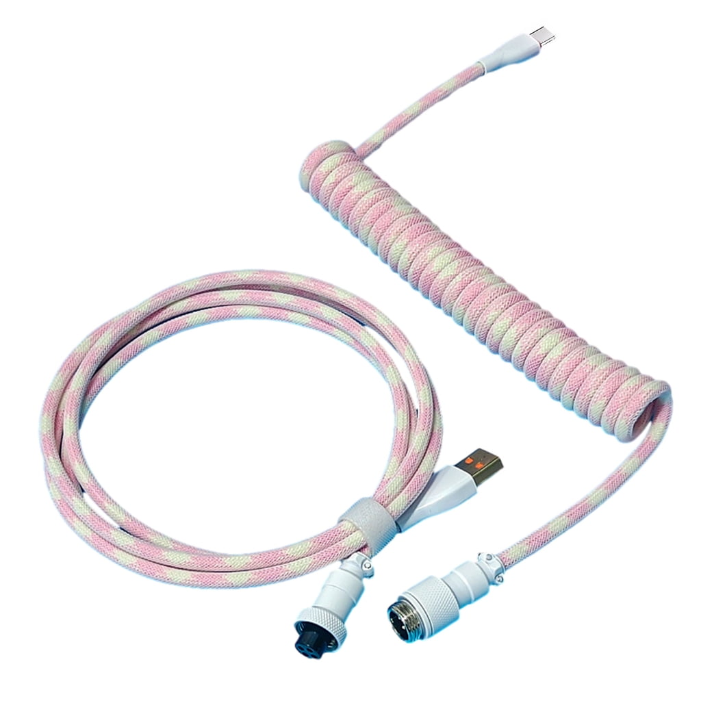 Coild Cable for Mechanical Keyboards Detachable Metal Aviation Plug ...