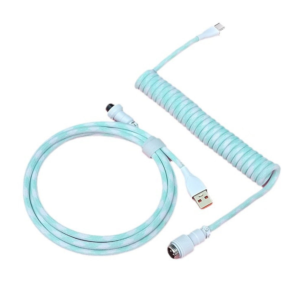Coild Cable for Mechanical Keyboards Detachable Metal Aviation Plug ...