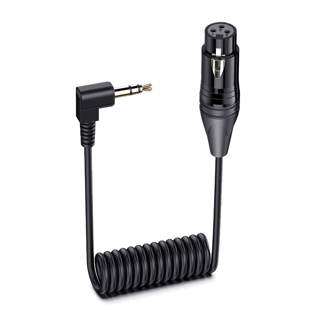 Coiled 3.5mm TRS to 3Pin Male/Female Auditory Cable Stretchable ...