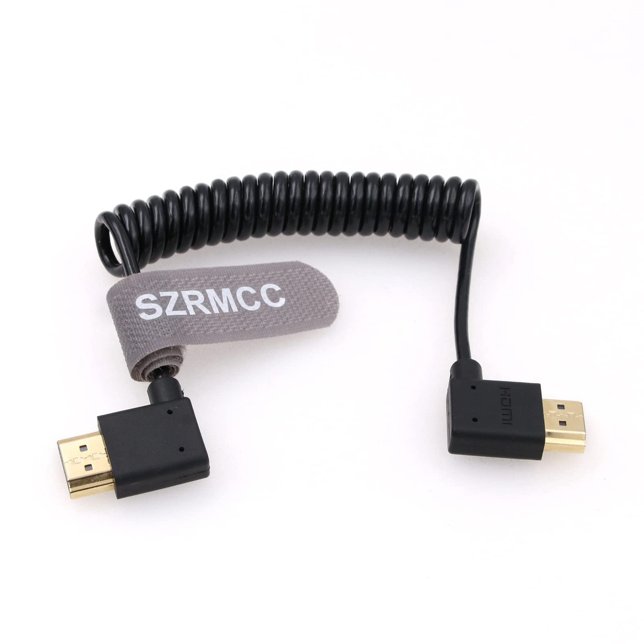 Coiled 8K HDMI 2.1 Cable with Left to Right Angle for Cameras and ...