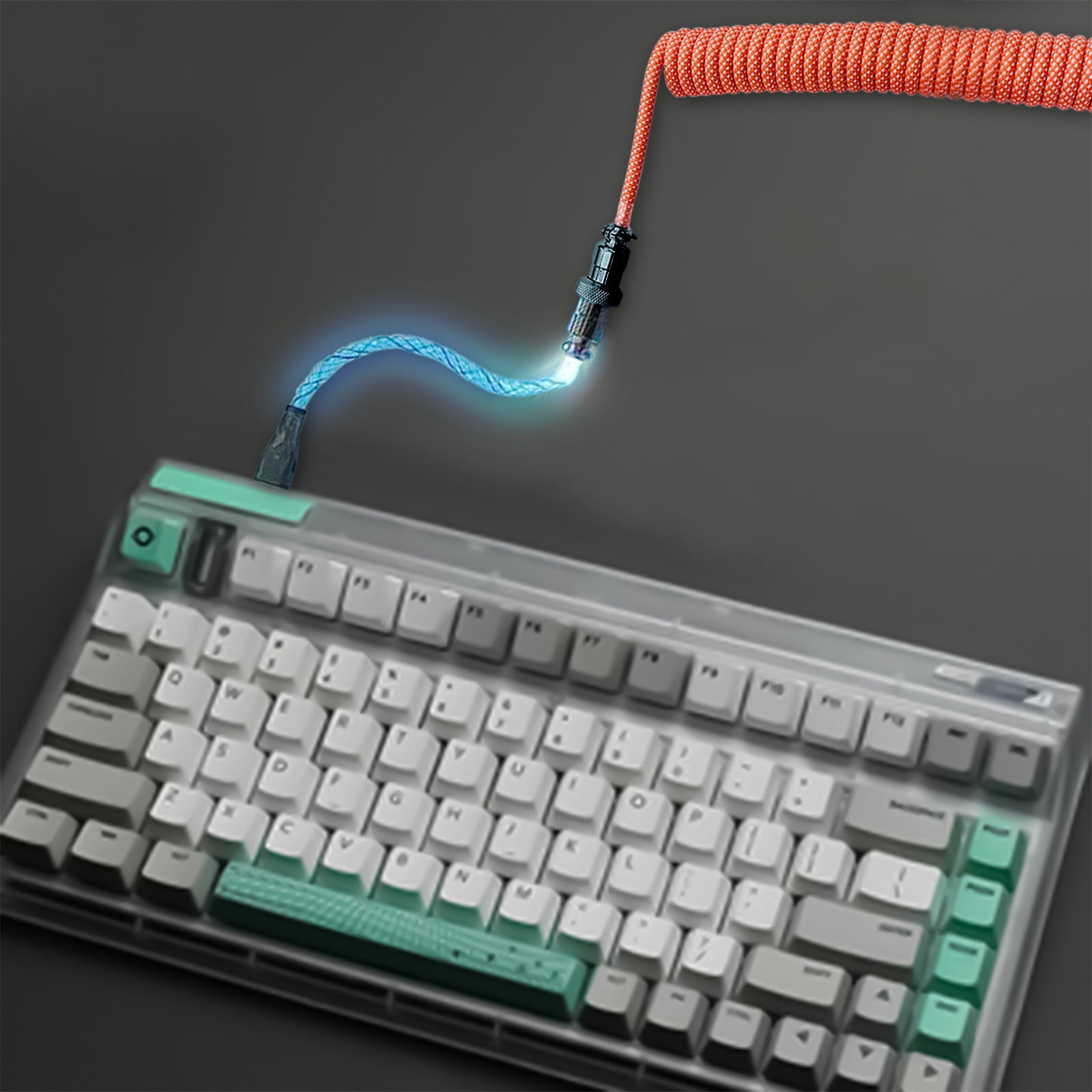 Coiled Keyboard Cable Coiled USB C to USB A Cable for Gaming Keyboard ...