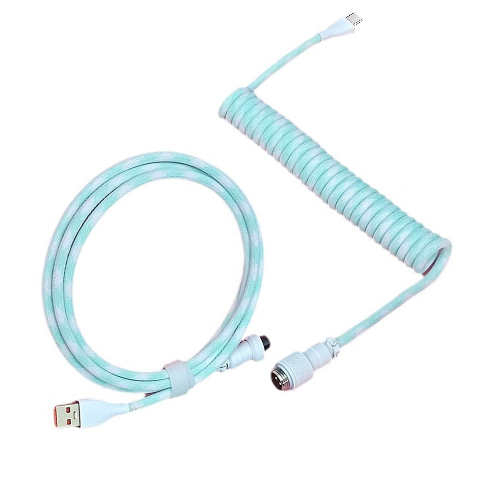 Coiled Keyboards Cable Aviation Cord TypeC to USB A for Mechanical Game ...