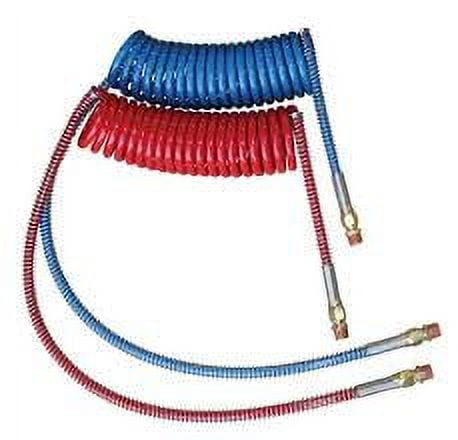 Coiled Nylon Air Brake Set Red & Blue Tubing Assembly Kit 15' Air Set w ...