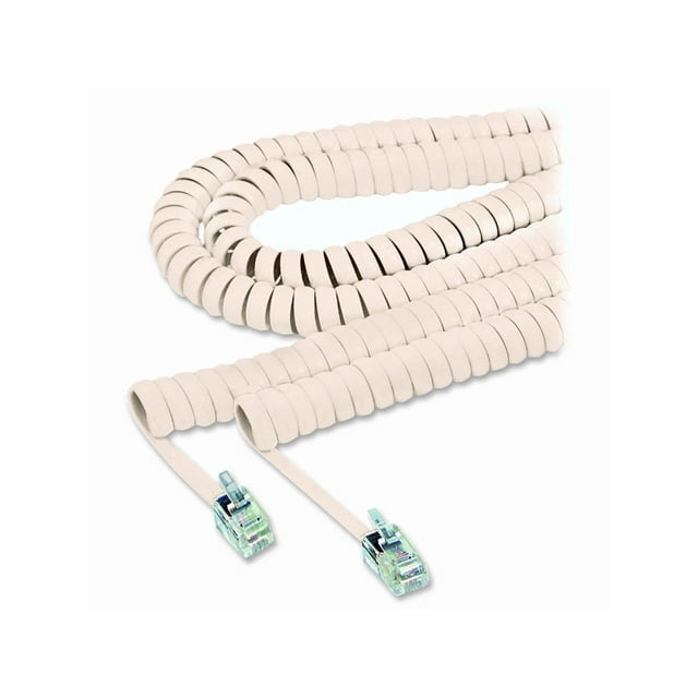 Coiled Phone Cord Plug/Plug, 25 ft., Beige - Walmart.com