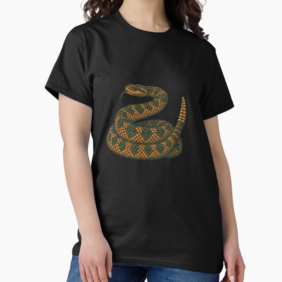 Coiled Rattlesnake T-Shirt - Realistic Snake Illustration Wildlife ...