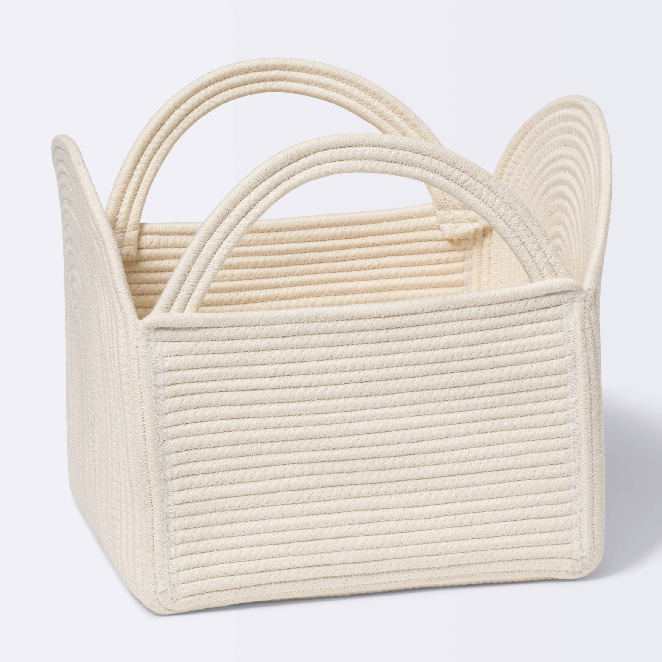 Coiled Rope Square Storage Arch Bin Cream M - Walmart.com