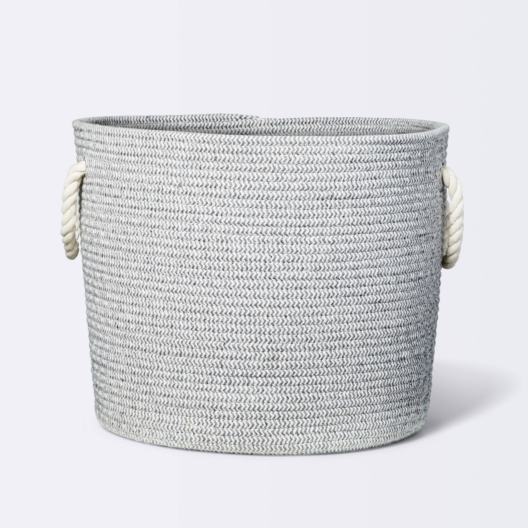 Coiled Rope Storage Bin Large Chevron Gray - Walmart.com