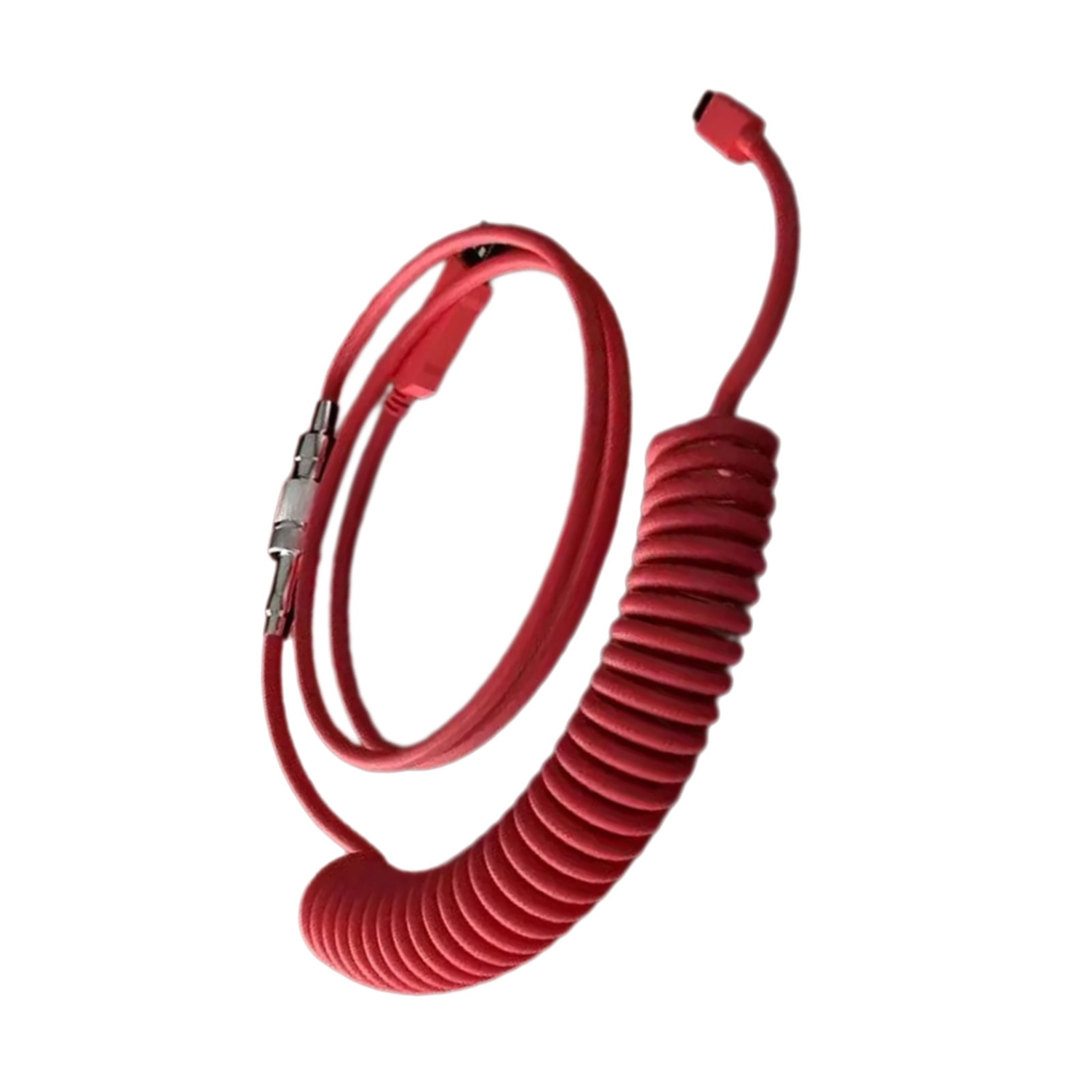 Coiled USB C Keyboards Cable Braided Detachable Aviation Type C ...
