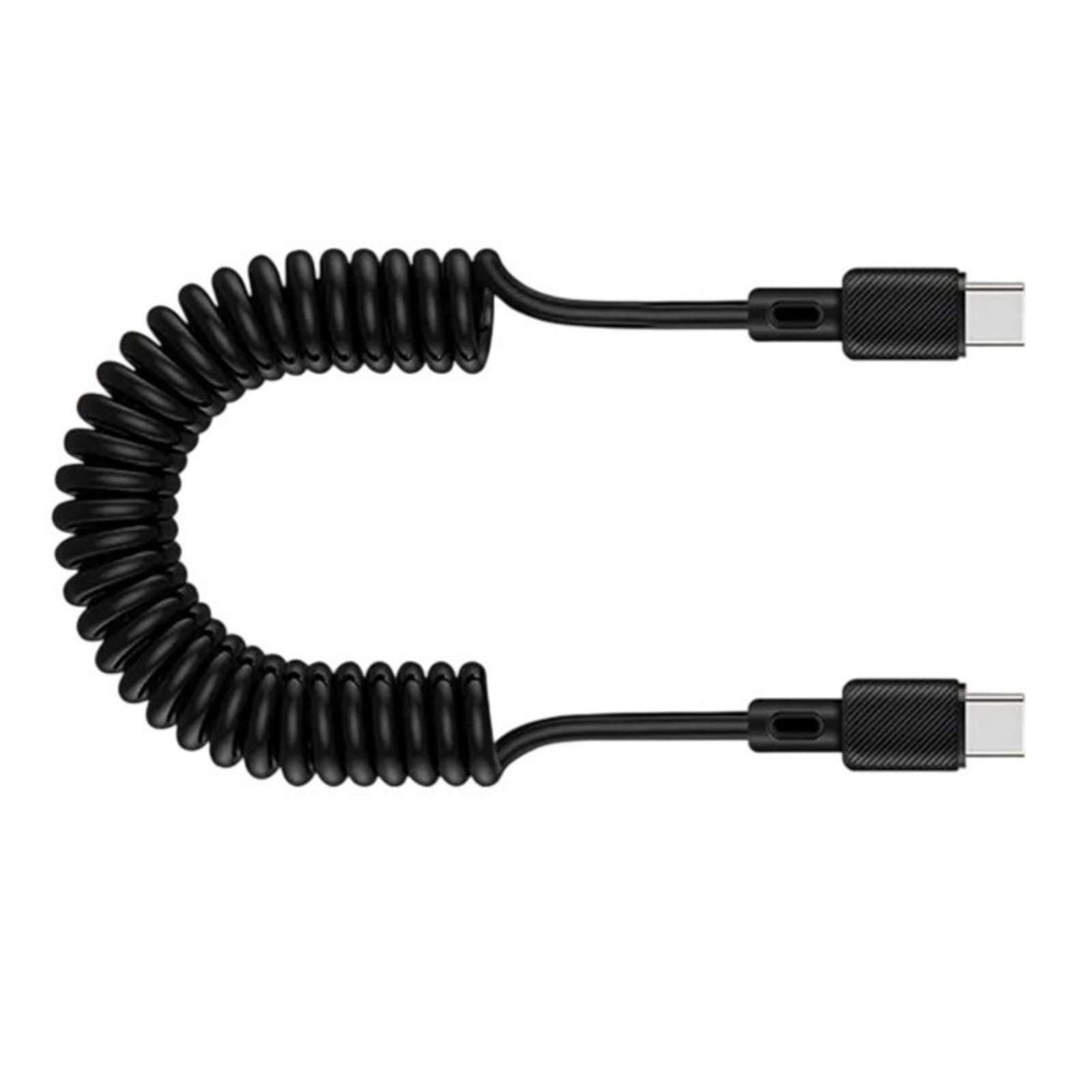 Coiled USB Type C Cable Retractables Fast Charging for Phone 15 S25 and ...