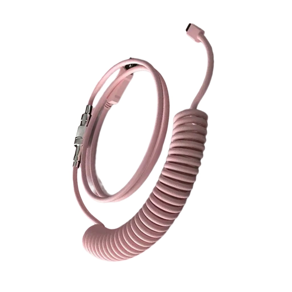 Coiled USB Type C Cable for Mechanical Keyboards, Detachable Design ...