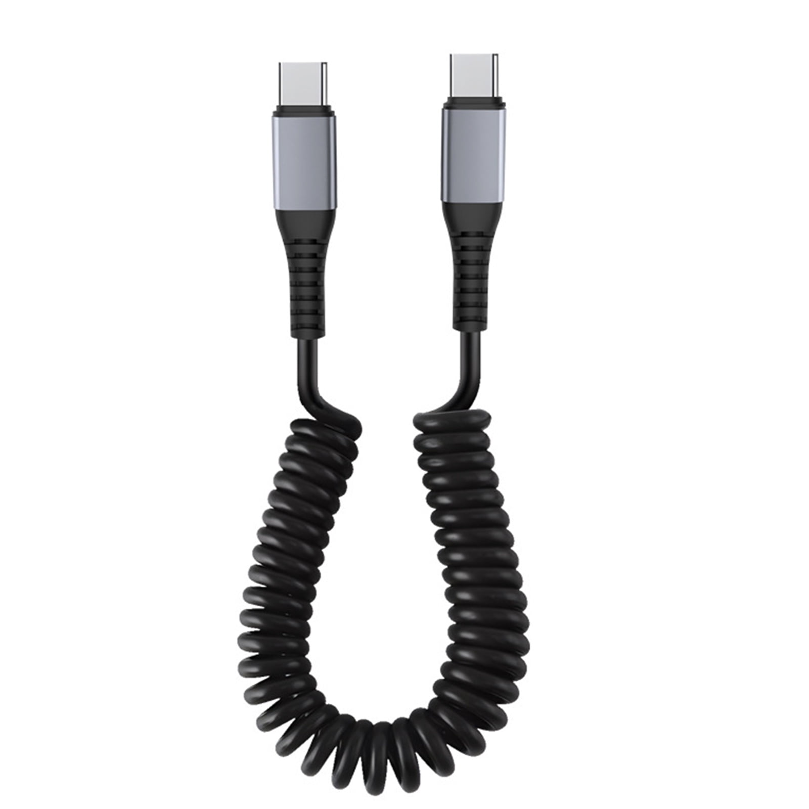 Coiled USB to USB C Cable Fast Charges Cord Retractable USB to USB C ...