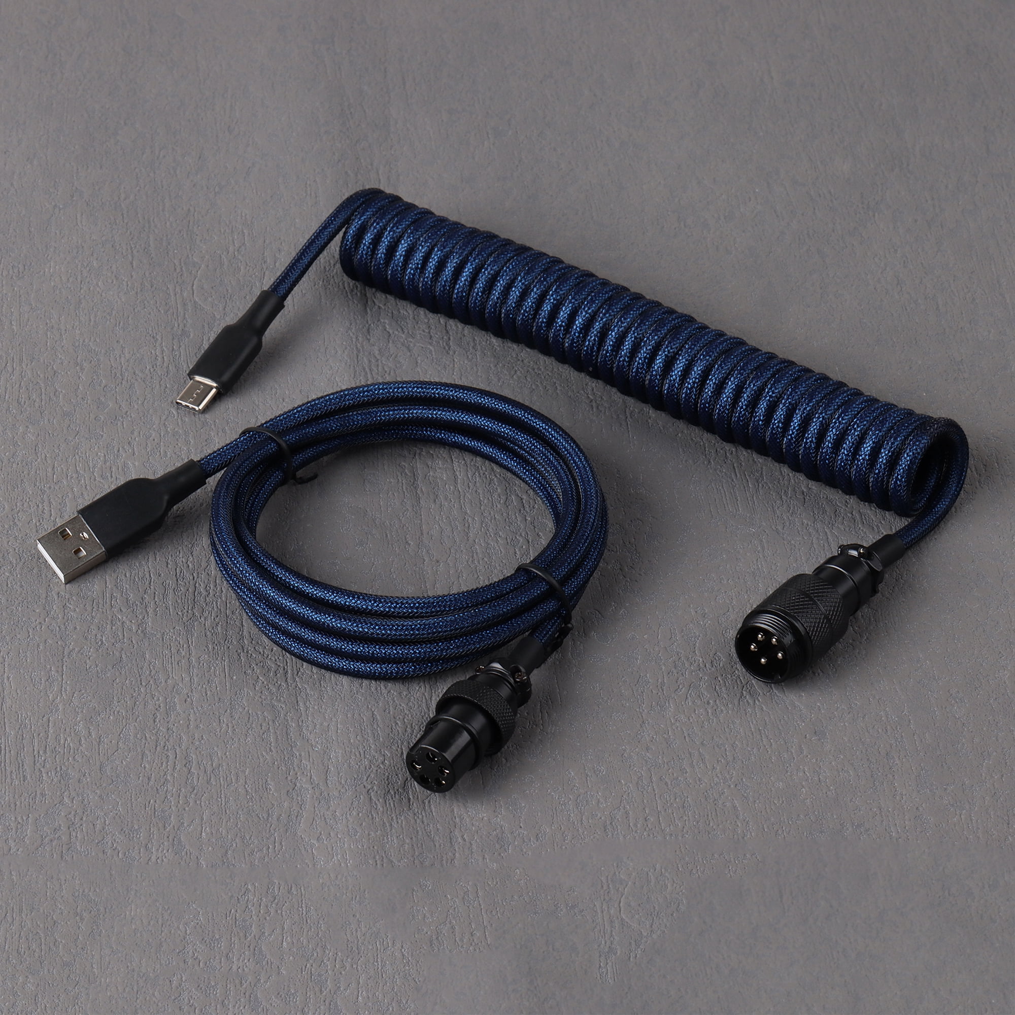 Coiled Usb Keyboard Cable 5PIN Gx16 aviator Spring Coil Type c Charging ...